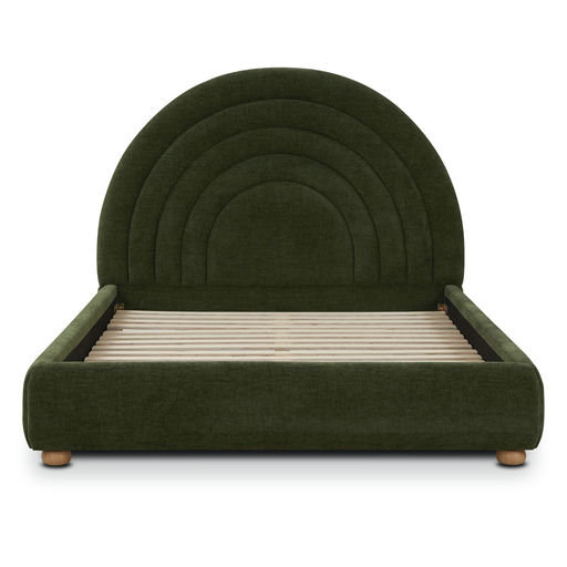 Juno Premium Velvet Queen Bed in Mello Green | AllModern